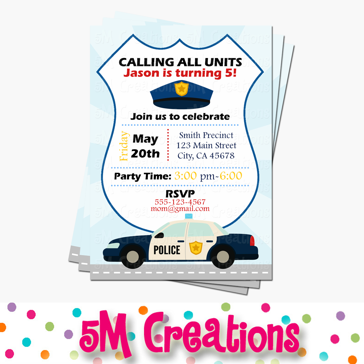 Police Birthday Party – 5M Creations Blog